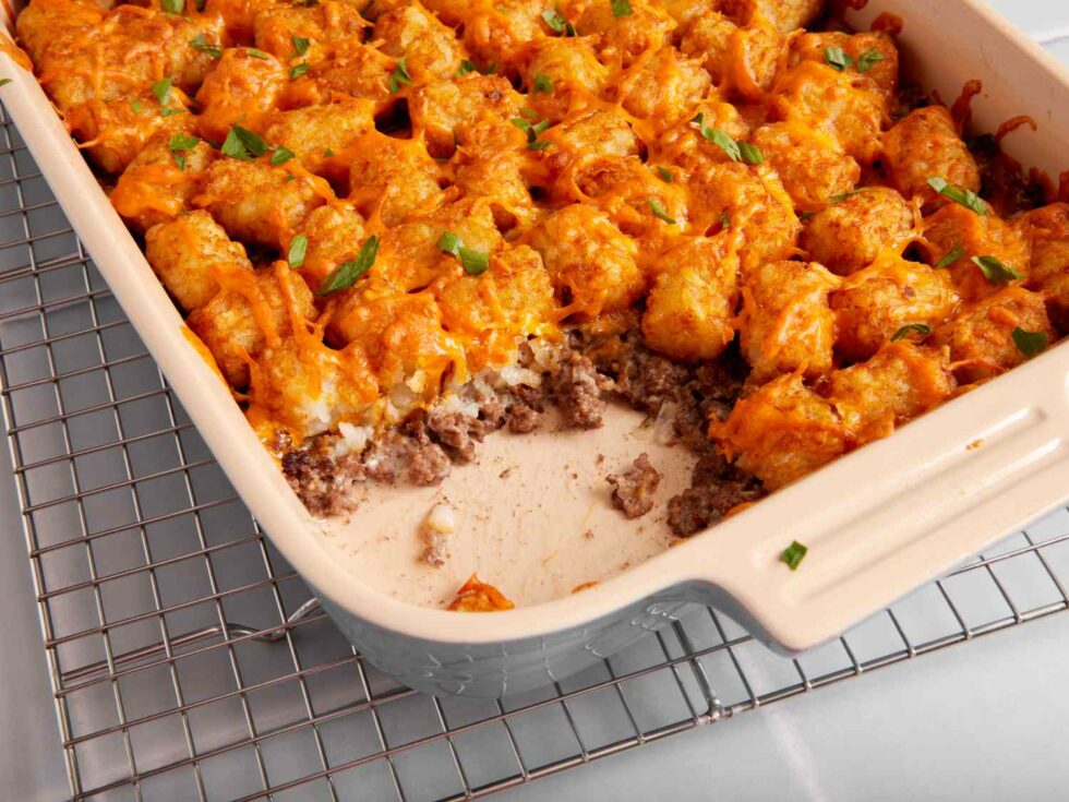 Bacon Cheeseburger Tater Tot Hotdish - Fieldgate Cheese